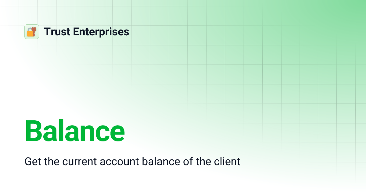 Balance | Trust Enterprises